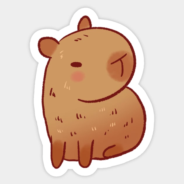 Capybara illustration - Capybara - Sticker | TeePublic
